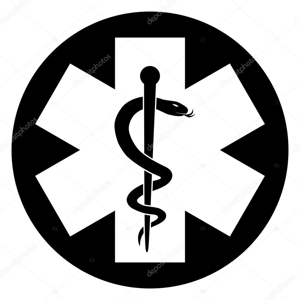 Símbolo de Medicina BW Silhueta — Vetor de Stock © Simeon.VD #48263067