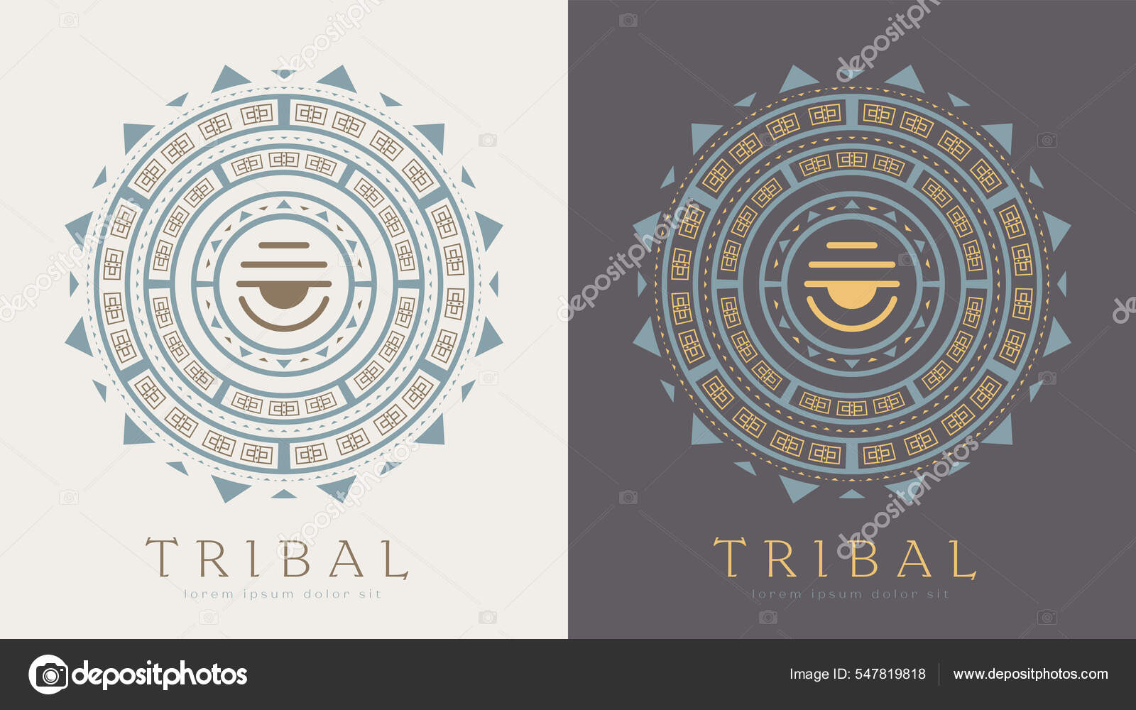 Aztec Tribal Vector Elements Ethnic Shapes Symbols Design Logo Cards ...