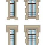 Gothic Window Silhouettes — Stock Vector © MSSA #62751845