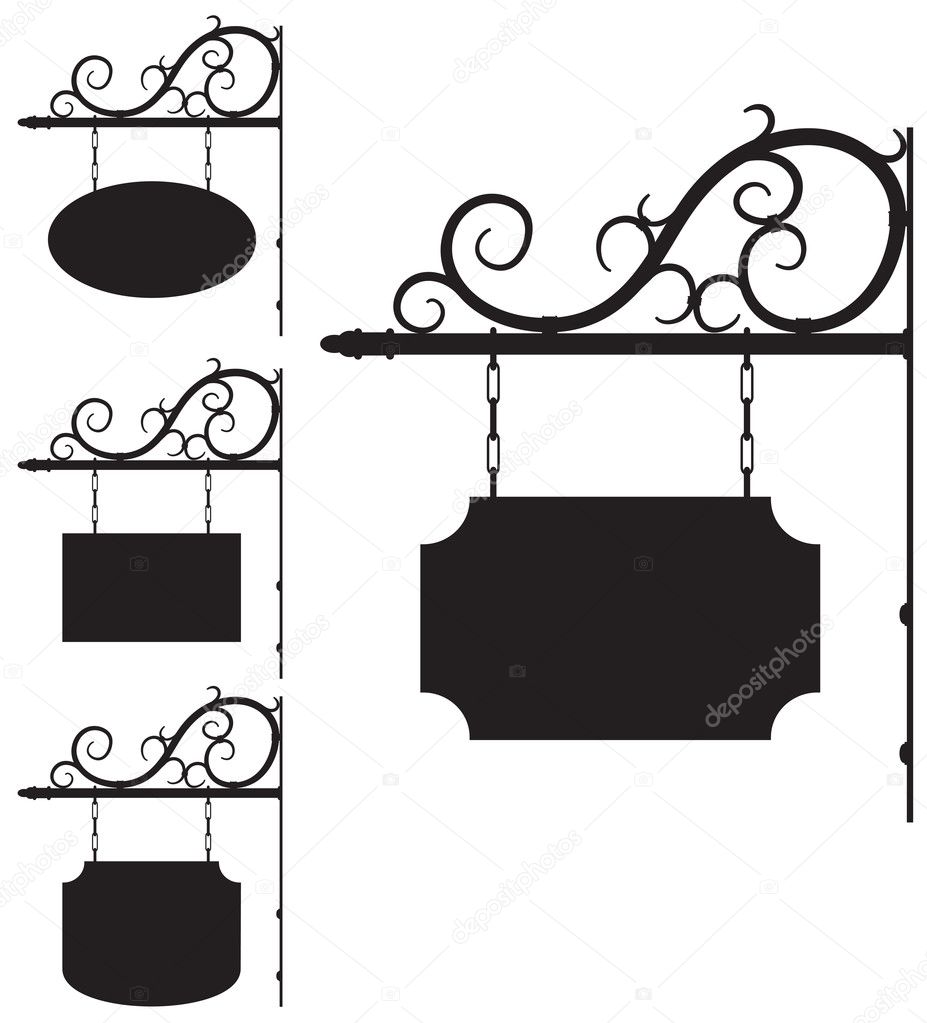 Wrought iron signs for old-fashioned design — Stock Vector © Roxiller ...