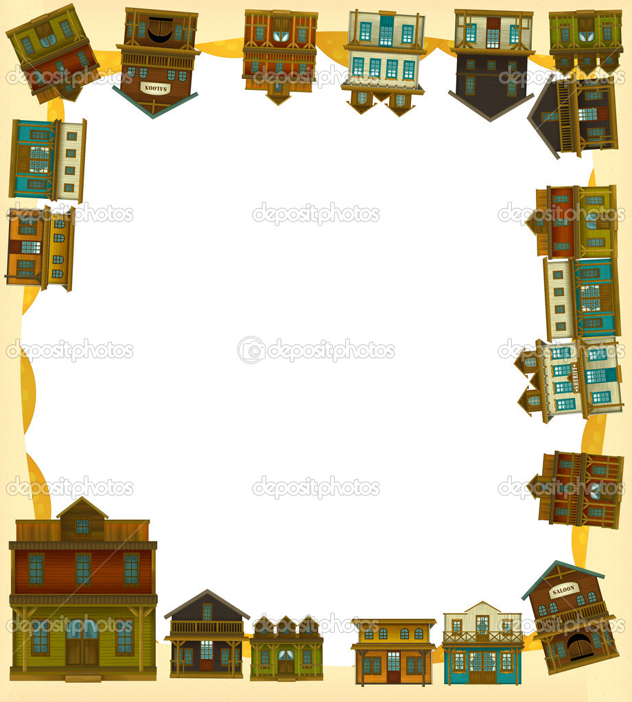 The wild west - western - Frame - border Stock Illustration by ...