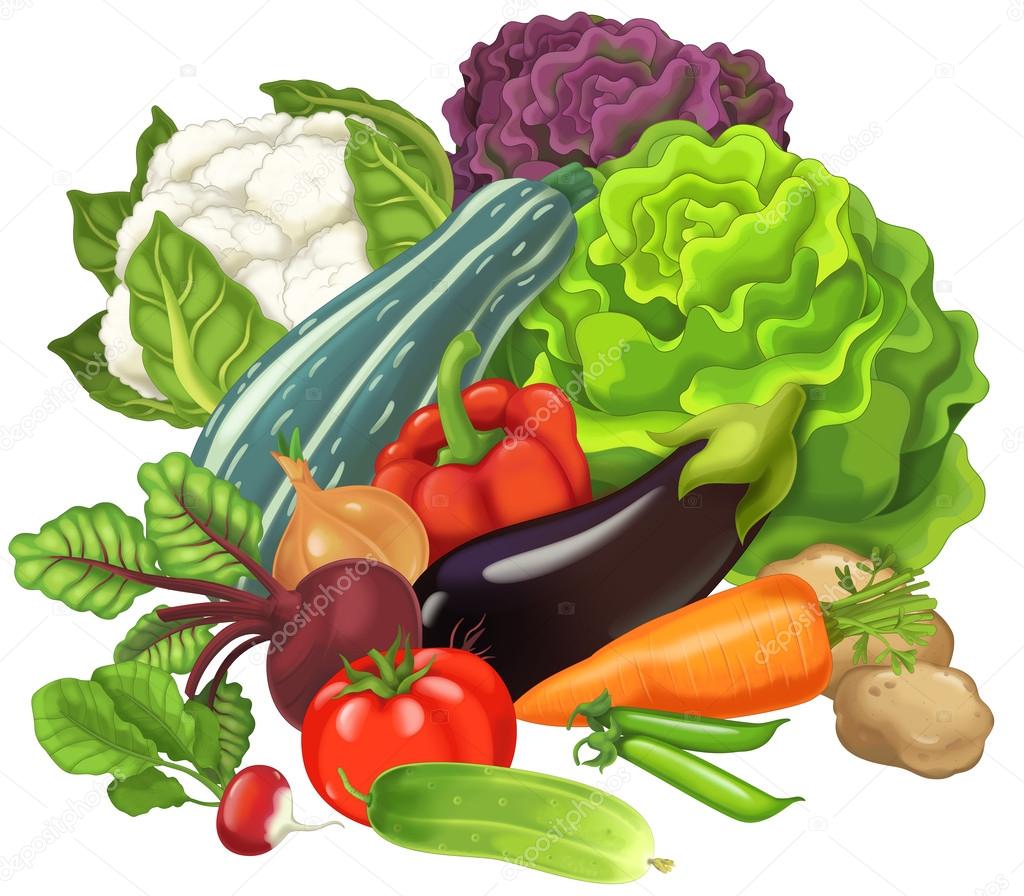 Vegetales de dibujos animados Ilustración de stock #41778059 de ©agaes8080