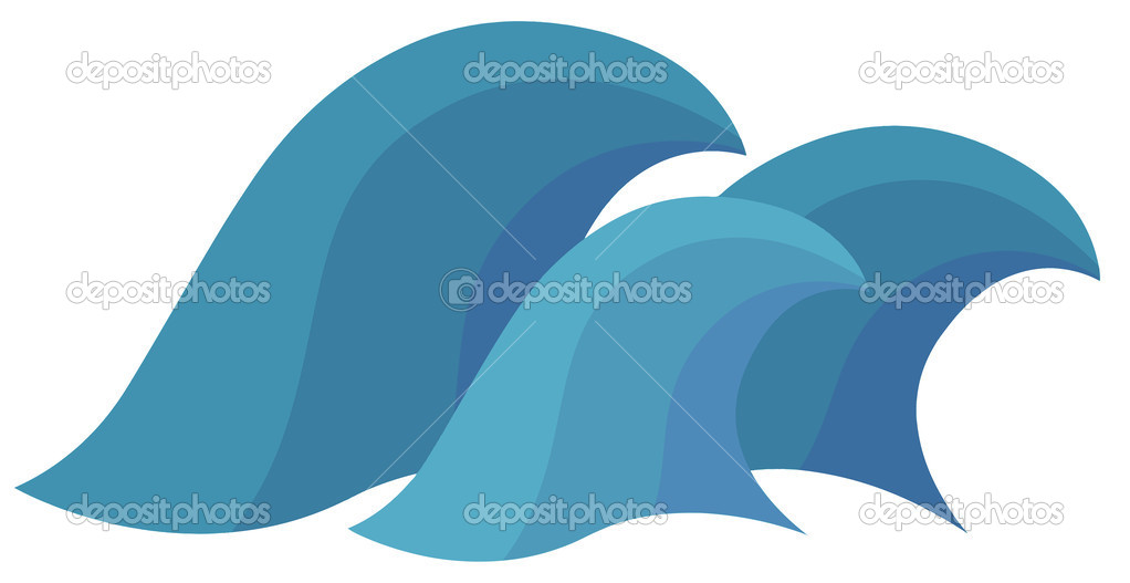Three waves Stock Illustration by ©agaes8080 #43459845