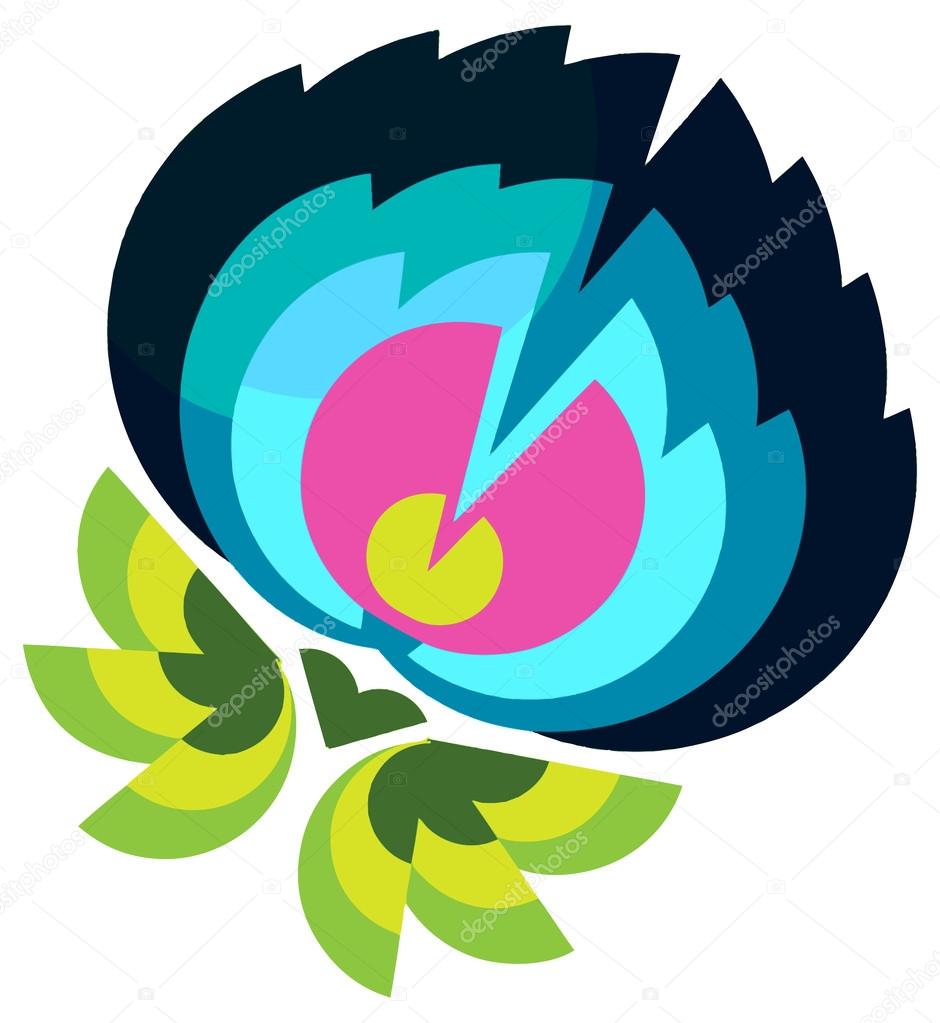 Cartoon traditional flower element Stock Illustration by ©agaes8080 ...
