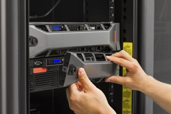 IT Consultant Working with Rack Servers - Stock Image - Everypixel