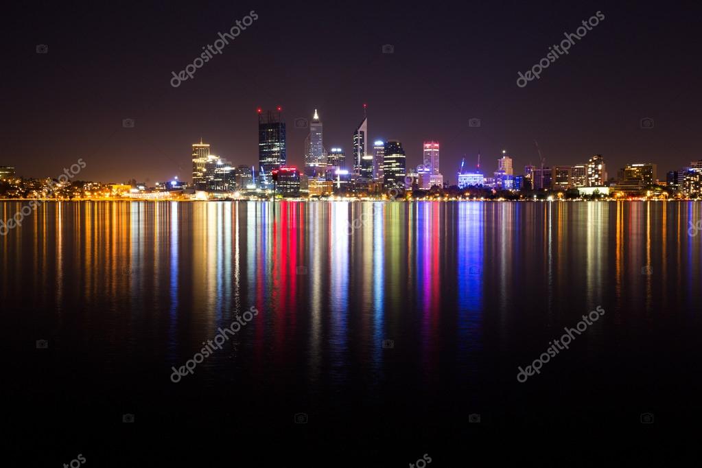 Perth city skyline at night Stock Photo by ©kjekol 44970235