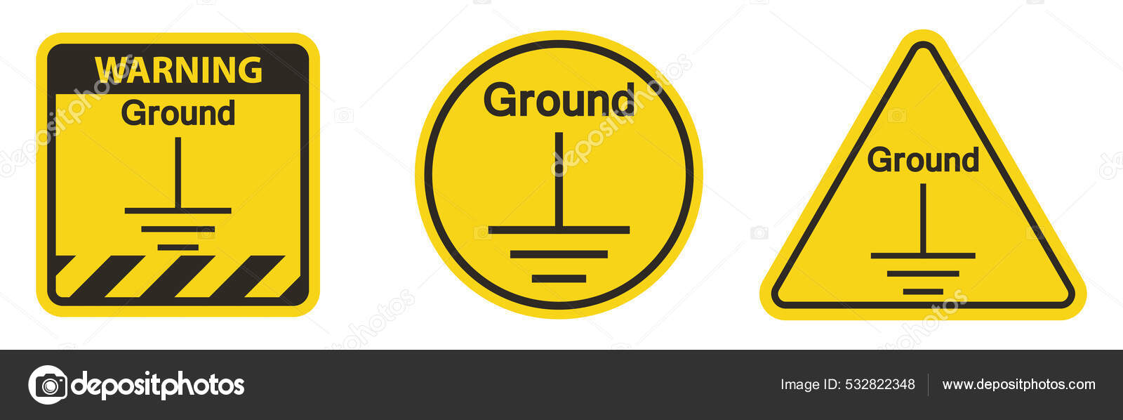 Sinal Símbolo Terra Protetora Terreno Ilustração Vetor Isolar Etiqueta ...