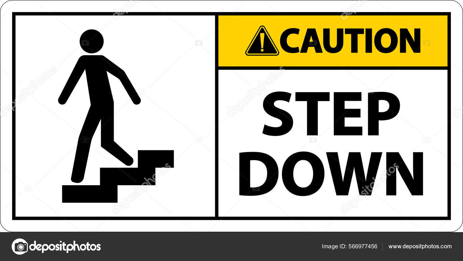 Caution Step Sign White Background Stock Vector Image by ©Seetwo #566977456