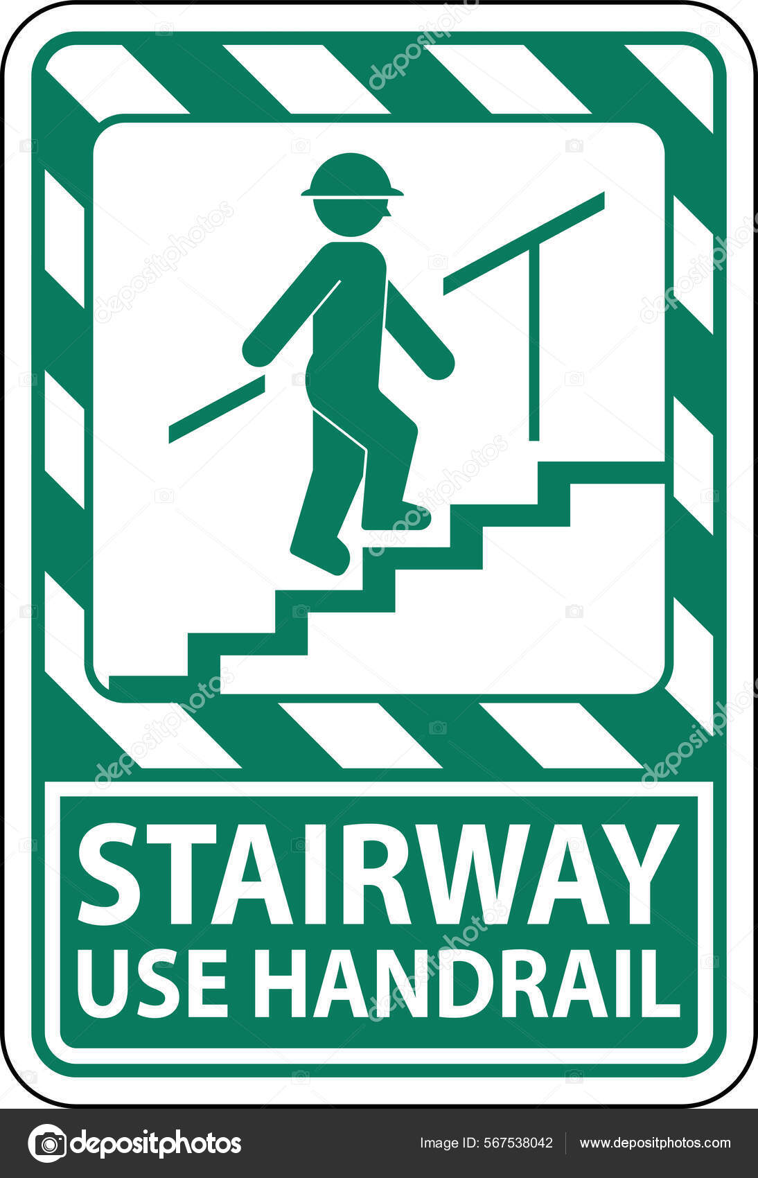 Stairway Use Handrail Sign White Background Vector de stock por ©Seetwo ...