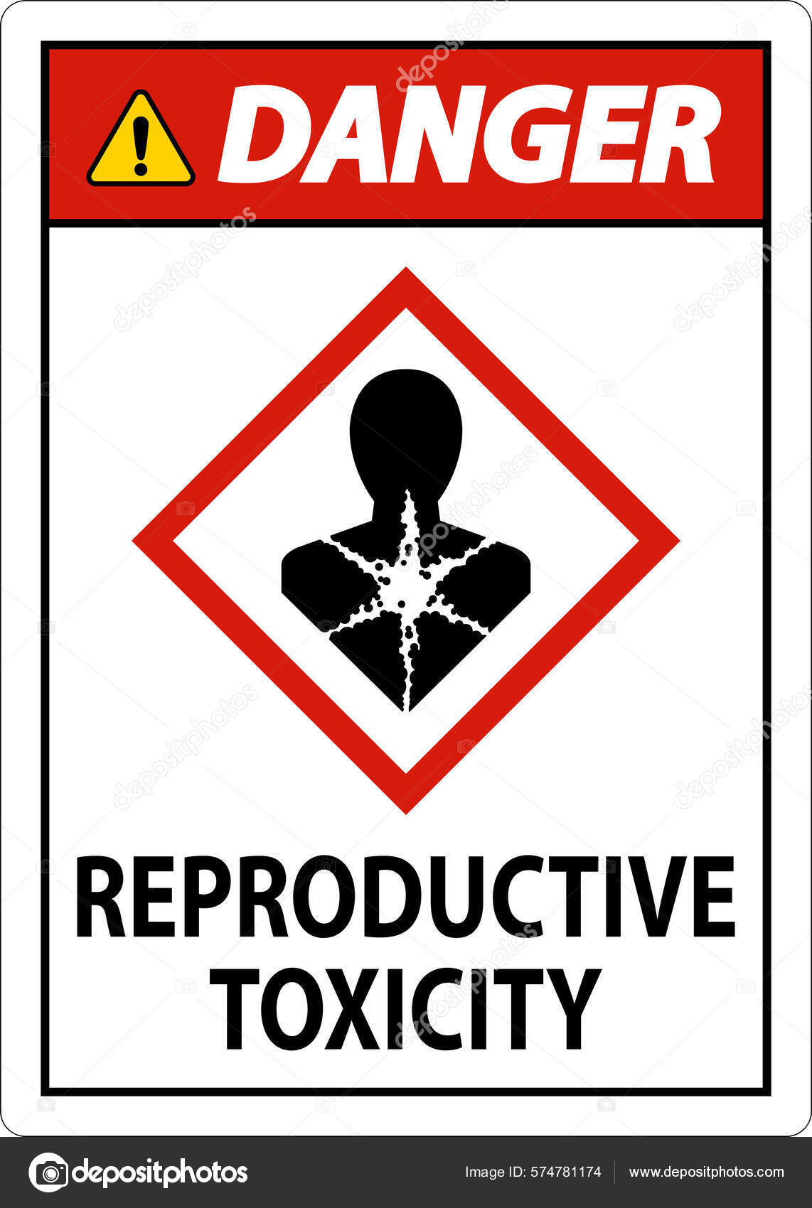 Danger Reproductive Toxicity Ghs Sign White Background Stock Vector ...