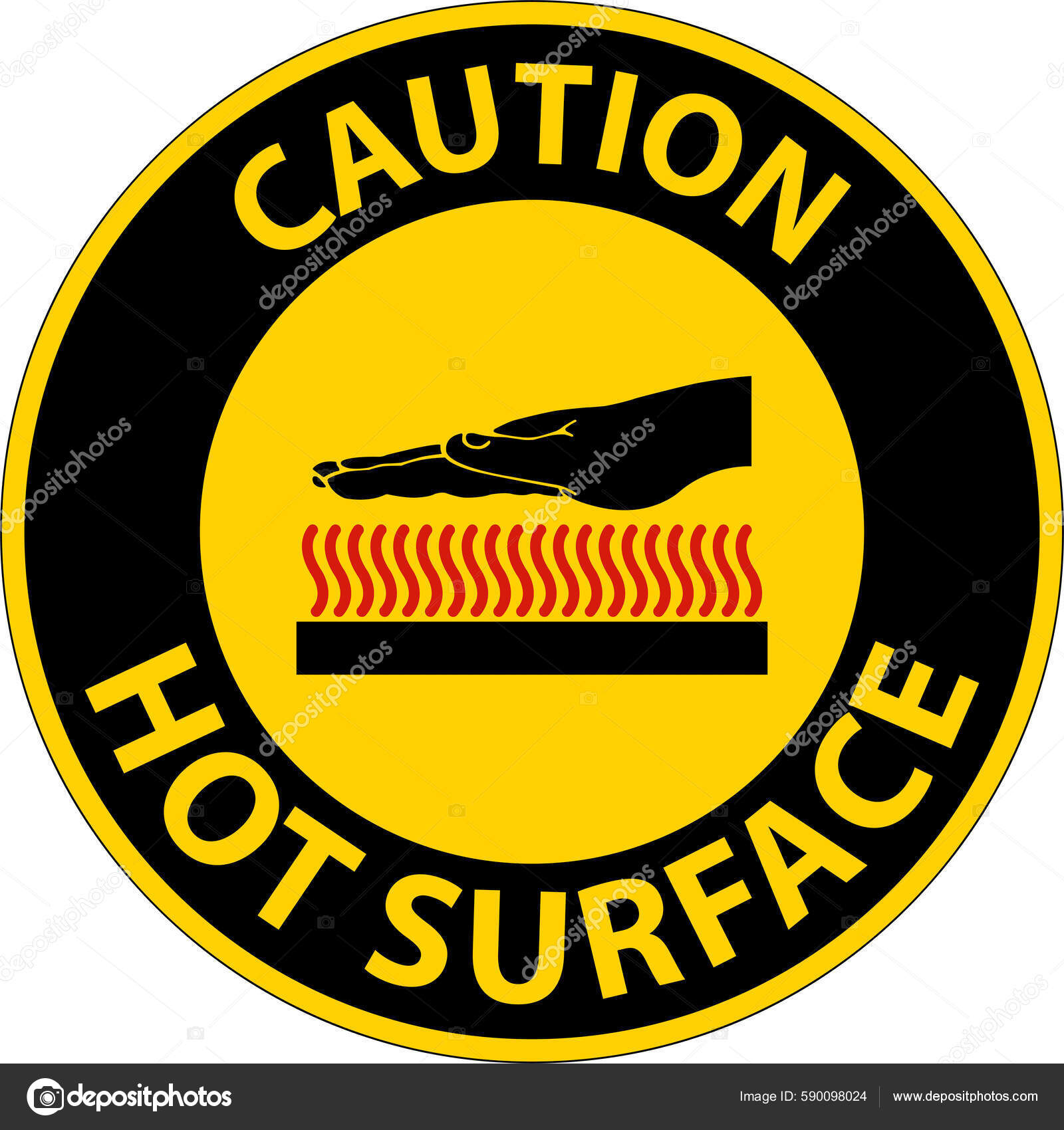 Caution Hot Surface Symbol Sign White Background Stock Vector Image by ...