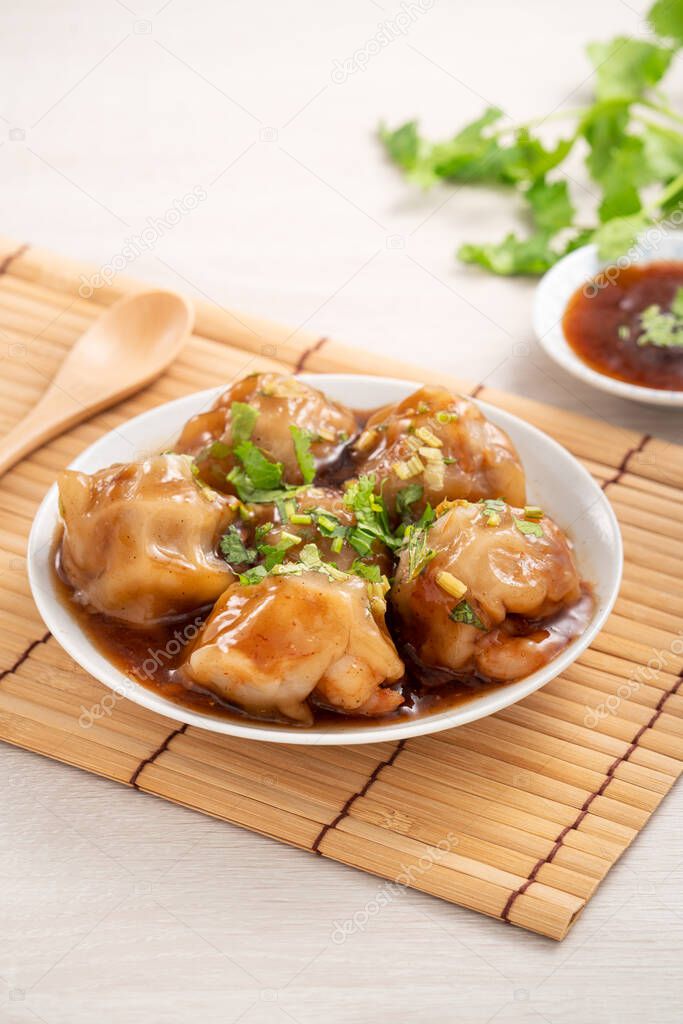 Close up of Bawan (Ba wan), Taiwanese meatball delicacy, delicious ...