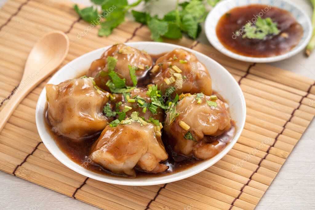 Close up of Bawan (Ba wan), Taiwanese meatball delicacy, delicious ...