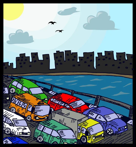 Truck traffic jam Stock Vectors, Royalty Free Truck traffic jam ...