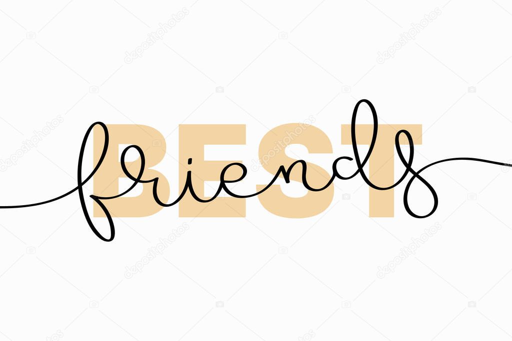 Las letras de los mejores amigos. Ilustración vectorial de tipografía ...