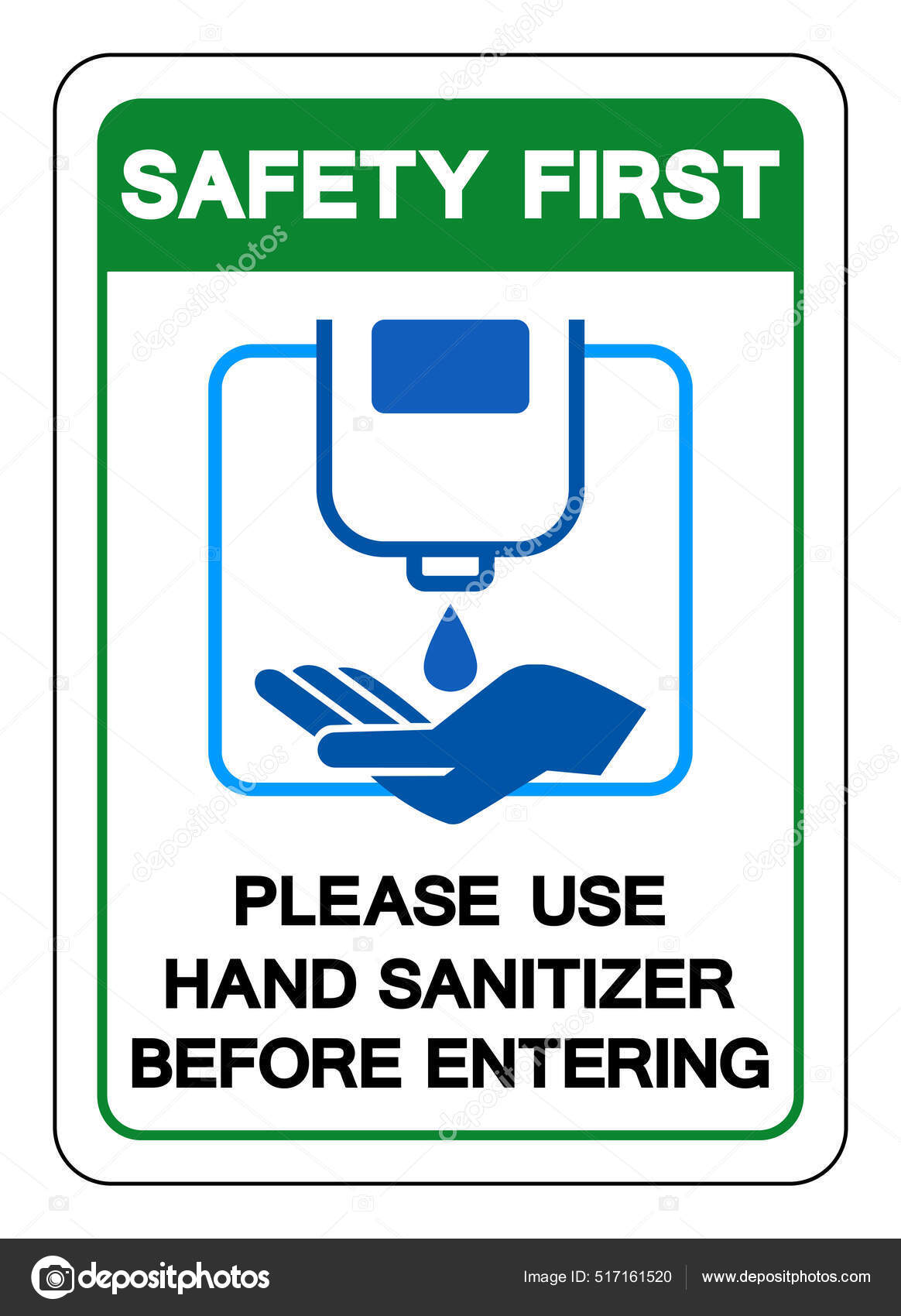 Safety First Please Use Hand Sanitizer Befor Entering Symbol Sign Stock ...