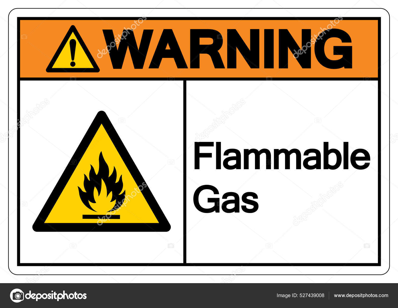 Warning Flammable Gas Symbol Vector Illustration Isolate White ...