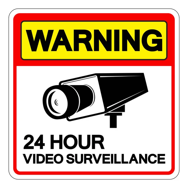 Warning This Area Is Under 24 Hour Video Surveillance Symbol Sign ...