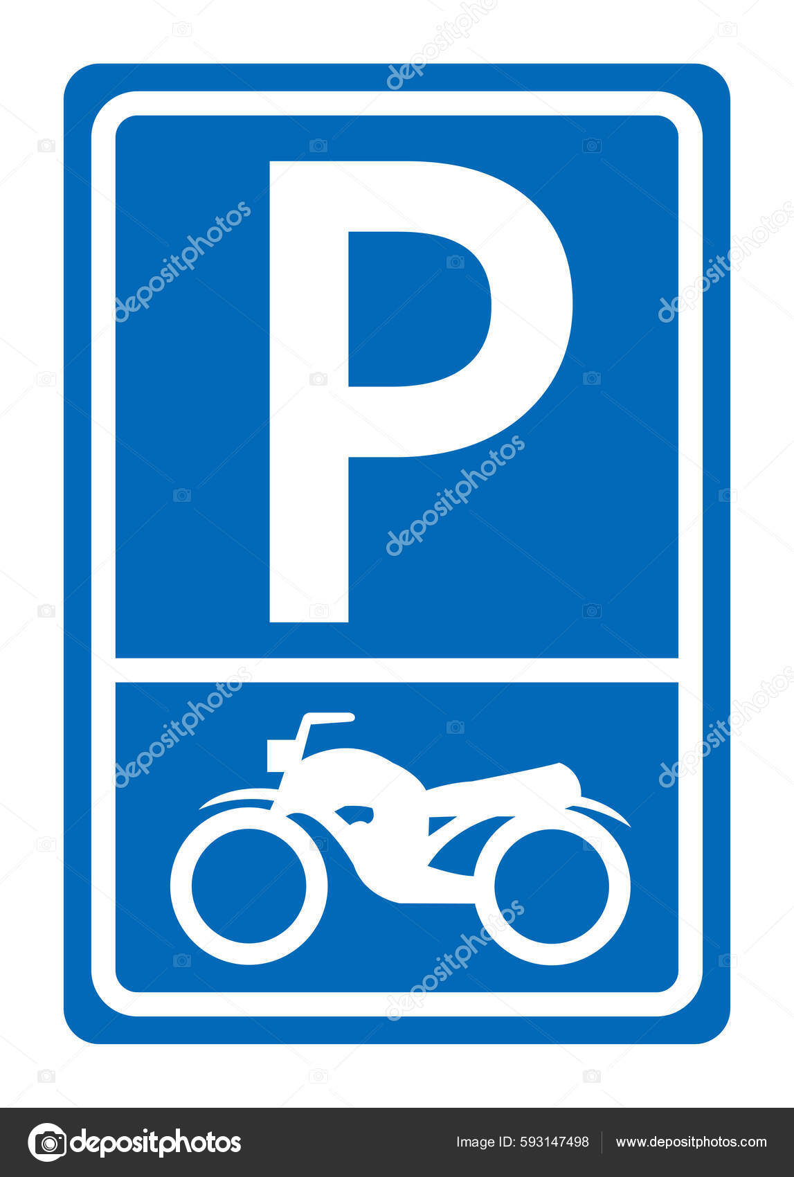 Motorcycle Parking Symbol Sign Vector Illustration Isolate White ...