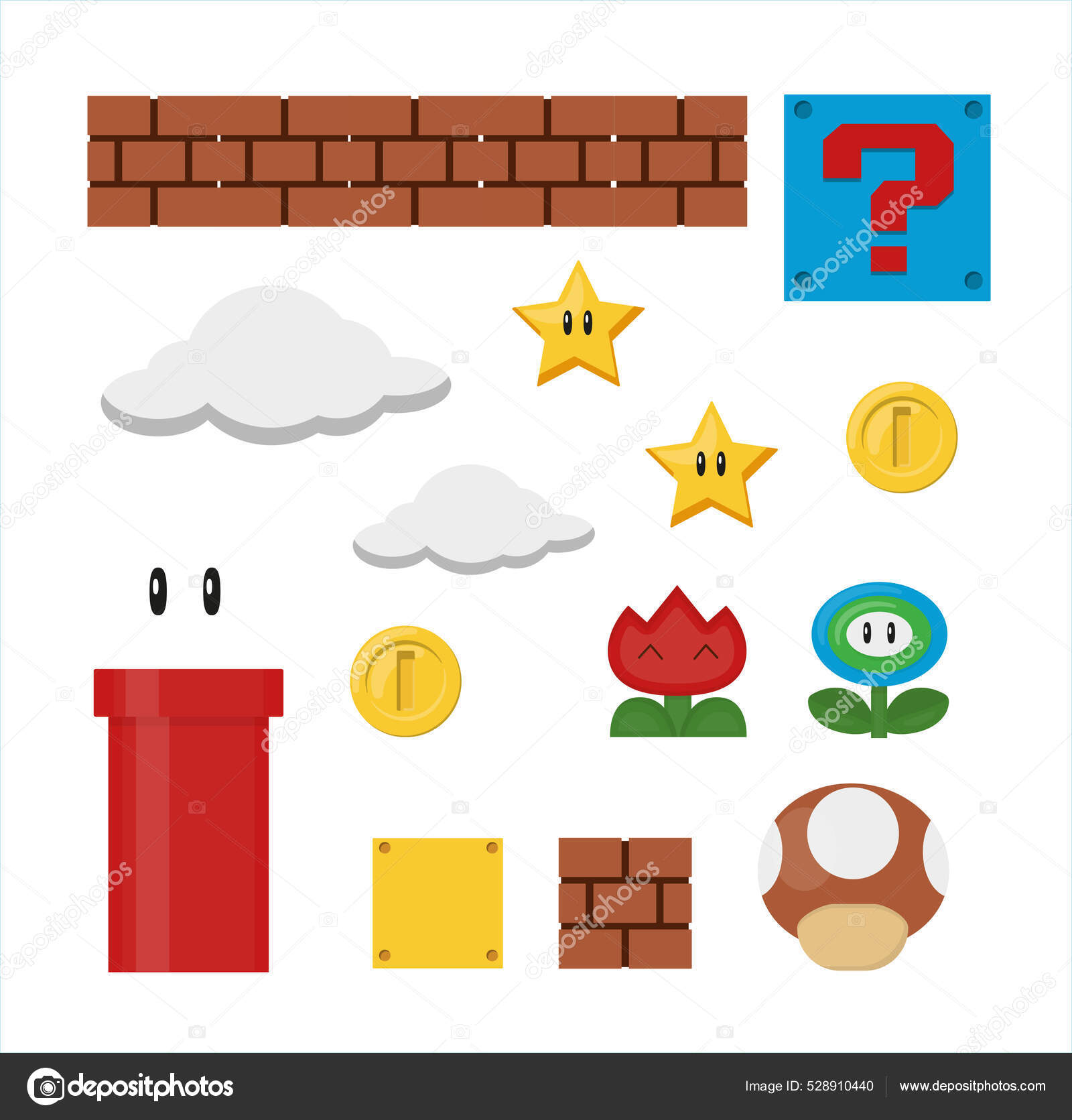 Vector plana invitación de cumpleaños con super mario. Plantilla de ...