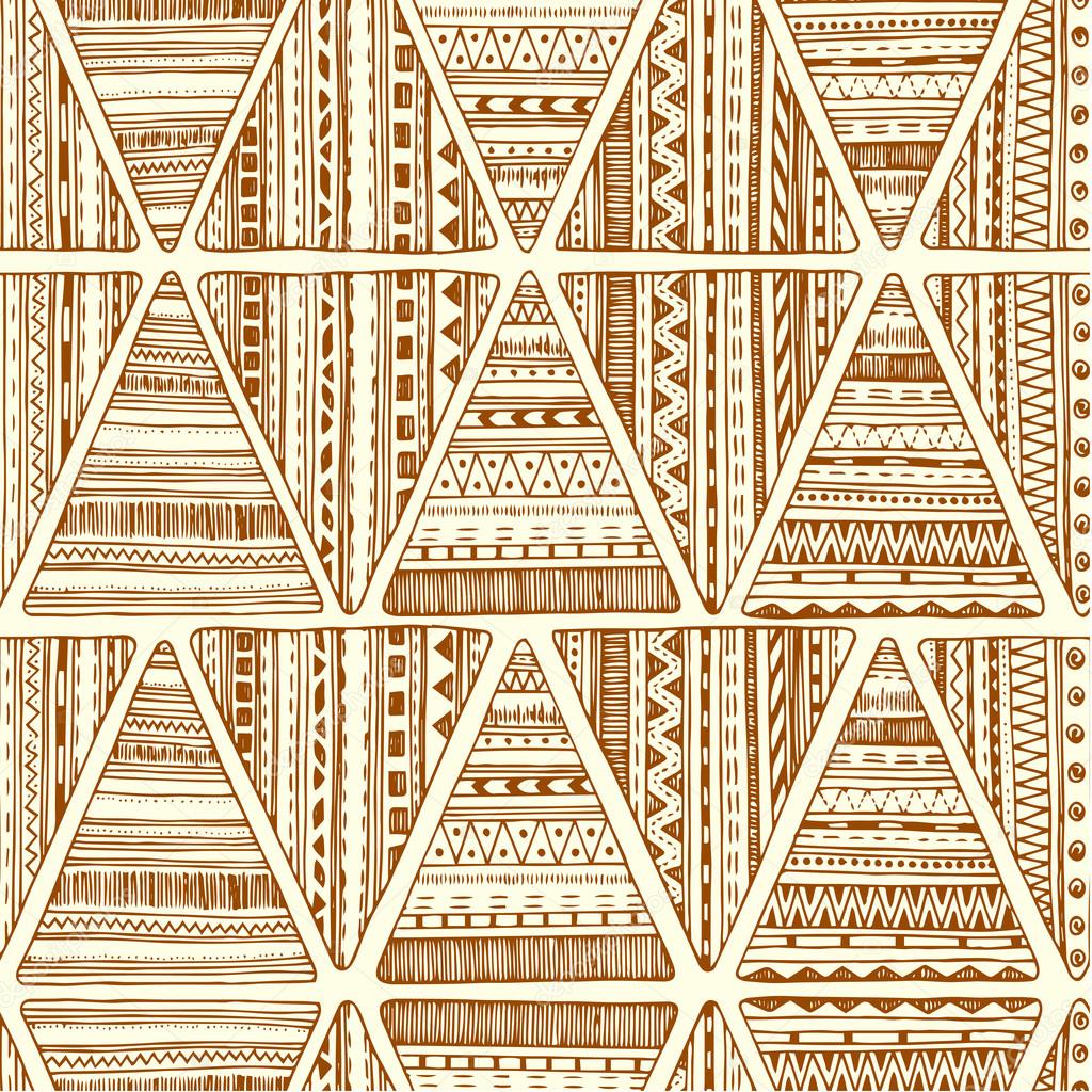 Vector seamless tribal ethnic background. Stock Vector Image by ...