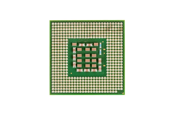 The micro elements of computer central processor unit, CPU contact pins ...