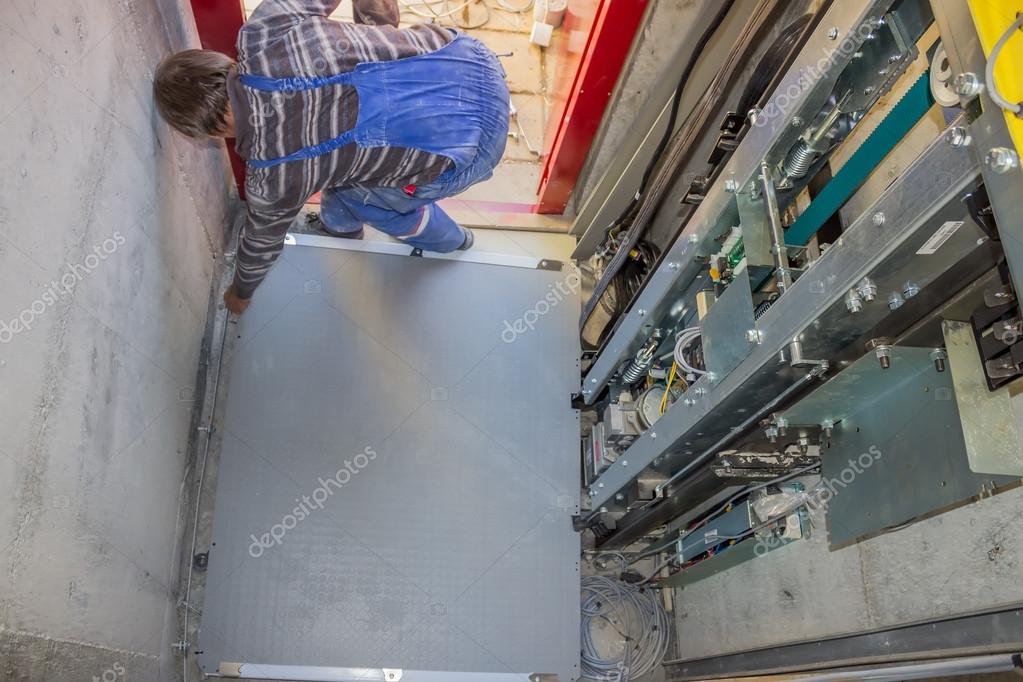 Elevator installation for a brand new building — Stock Photo ...