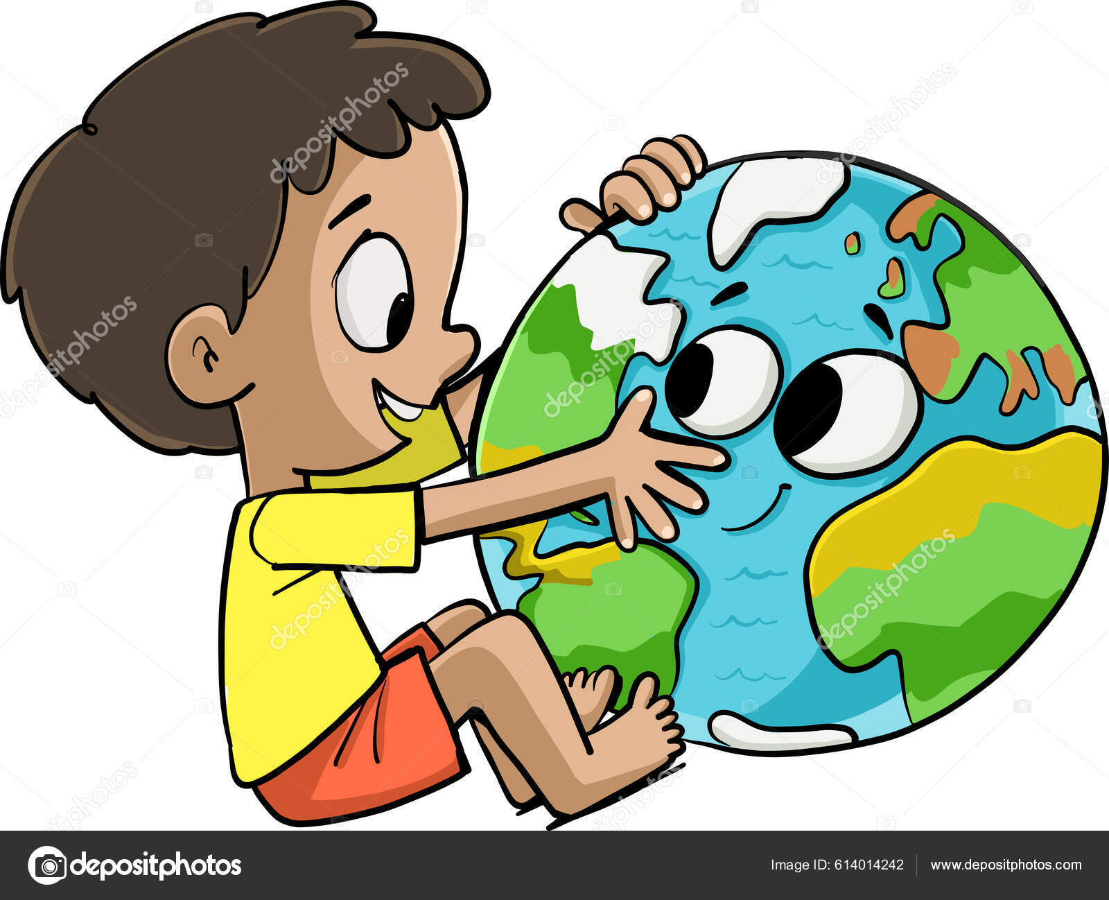 Boy Planet Earth Talking Stock Vector by ©duxpavlic.gmail.com 614014242