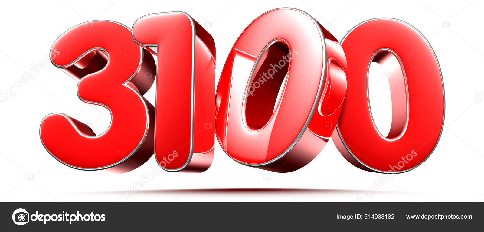 Rounded Red Numbers 3100 White Background Illustration Clipping Path Stock Photo by ©thitimon ...