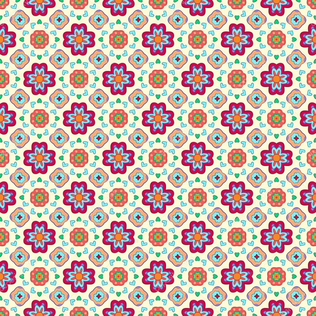 Geometric flower abstract colorful pattern on light background. — Stock ...