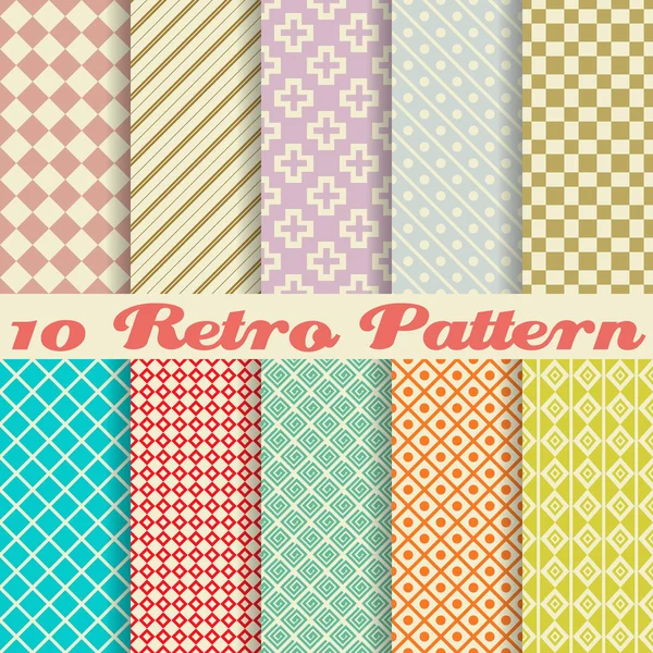 Retro different seamless patterns. Vector illustration Stock Vector Image by ©Kannaa #57405949