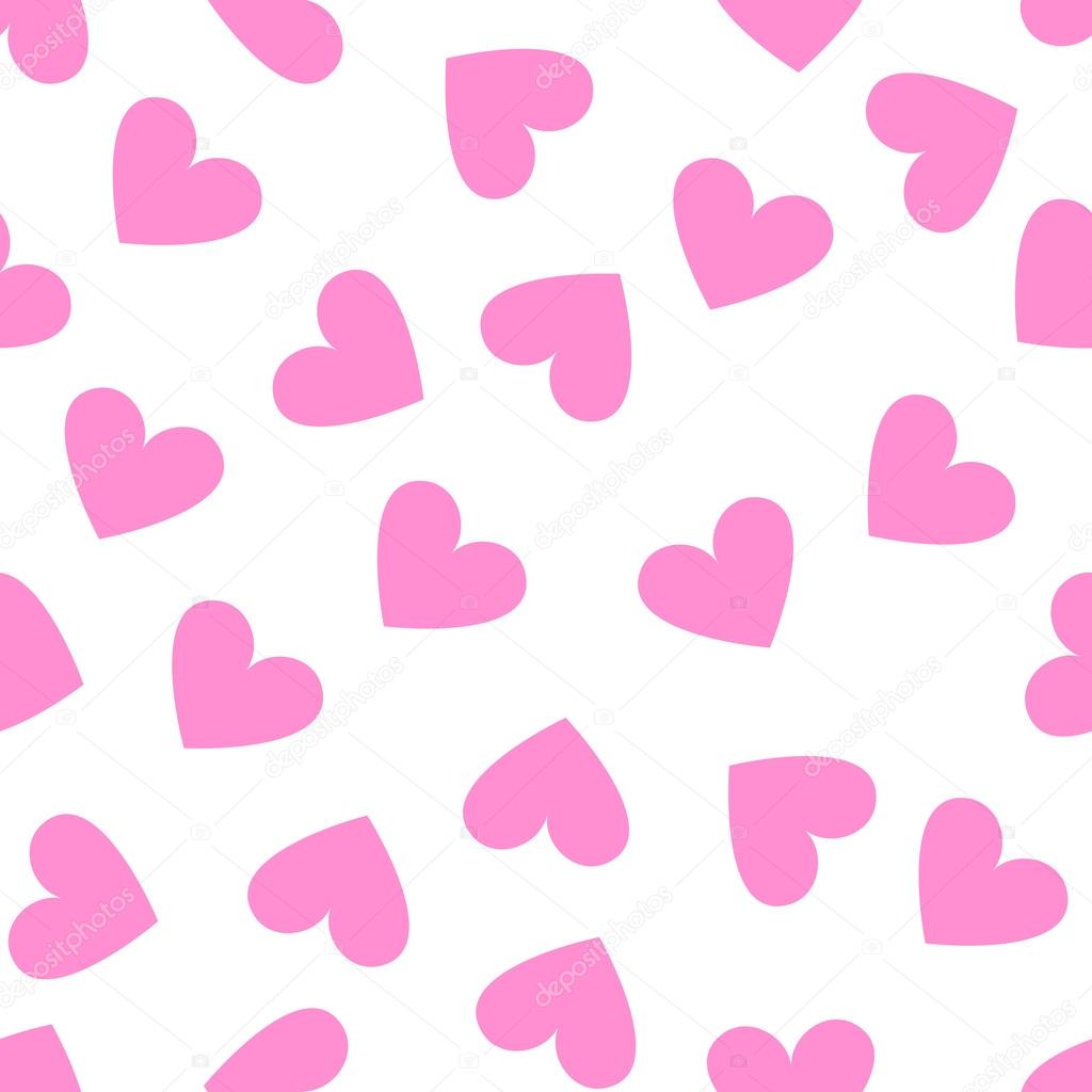 Seamless vintage white heart pattern on pink background. Stock Vector ...