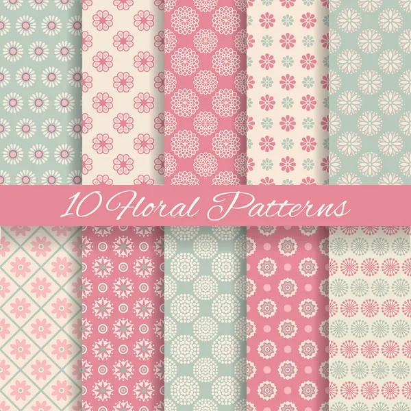 Chic different vector seamless patterns (tiling). Stock Vector by ...