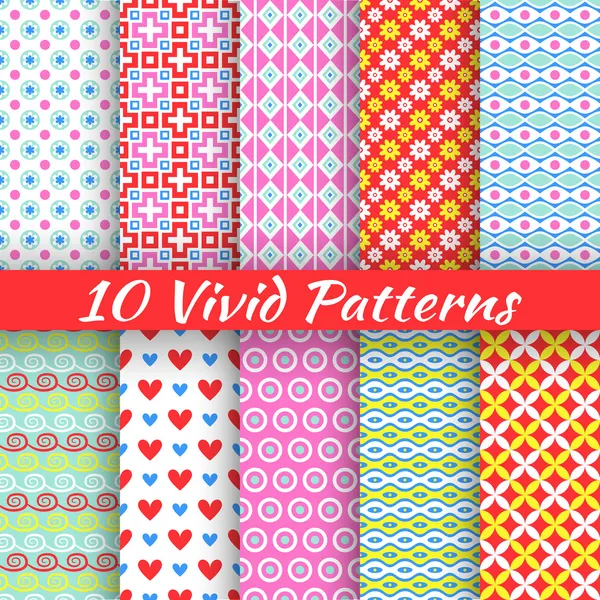 Chic different vector seamless patterns (tiling). Stock Vector Image by ...