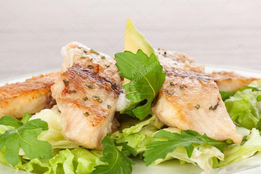 Fish fillet with fresh salad. Stock Photo by ©eskymaks 27171755