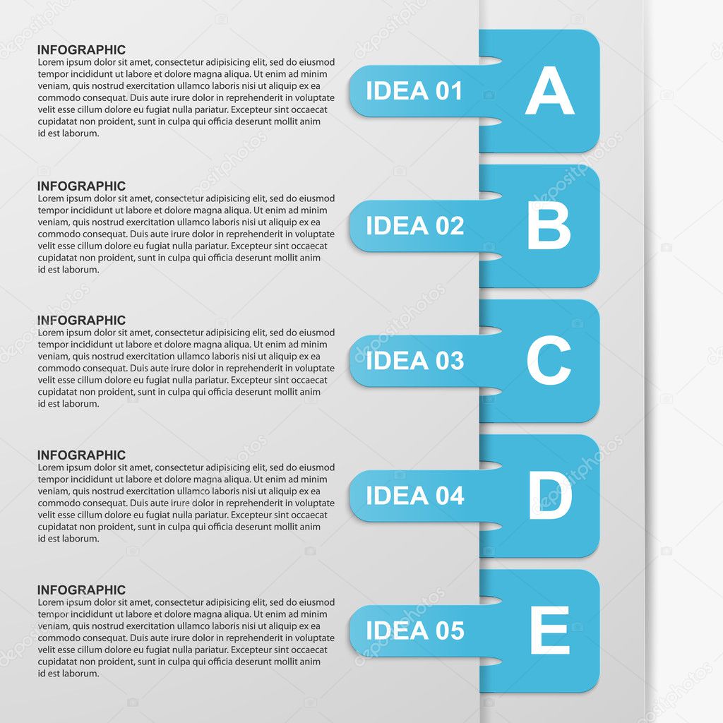 Infographics design with colored paper bookmarks. Stock Vector Image by ...