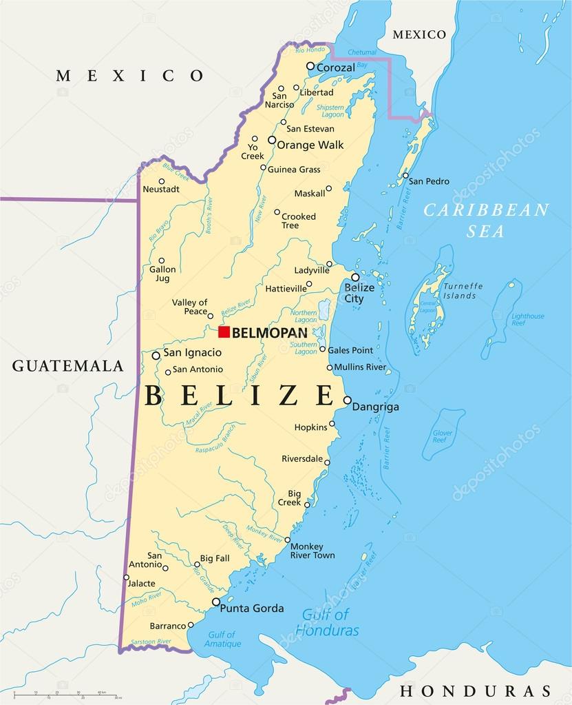 Mapa Político de Belice 2022