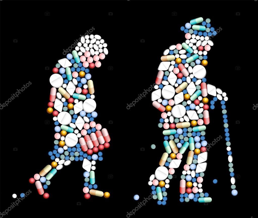 Tablets Pills Old People Stock Vector Image by ©Furian #49936205