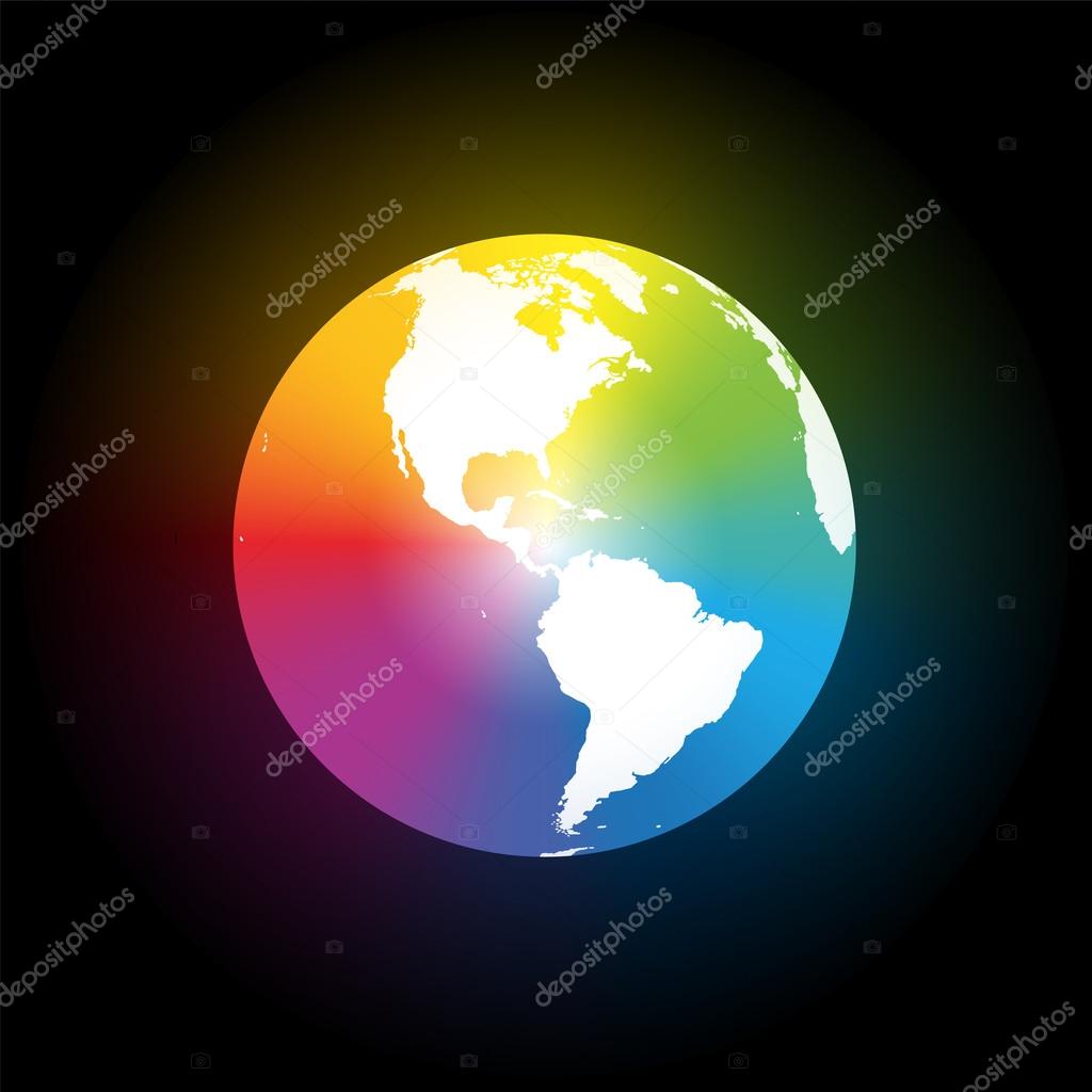 Rainbow Color Gradient Earth Black Stock Vector Image by ©Furian #50946223