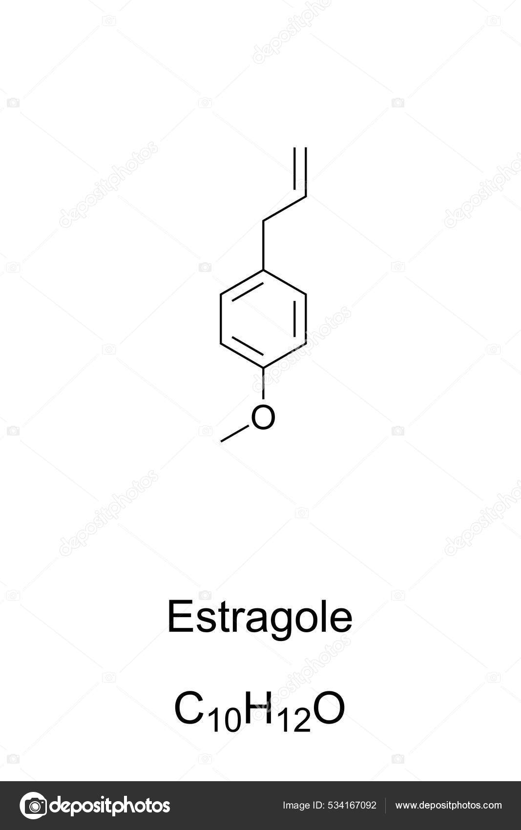 Estragole Chemical Formula Structure Also Allylanisole Methyl Chavicol ...