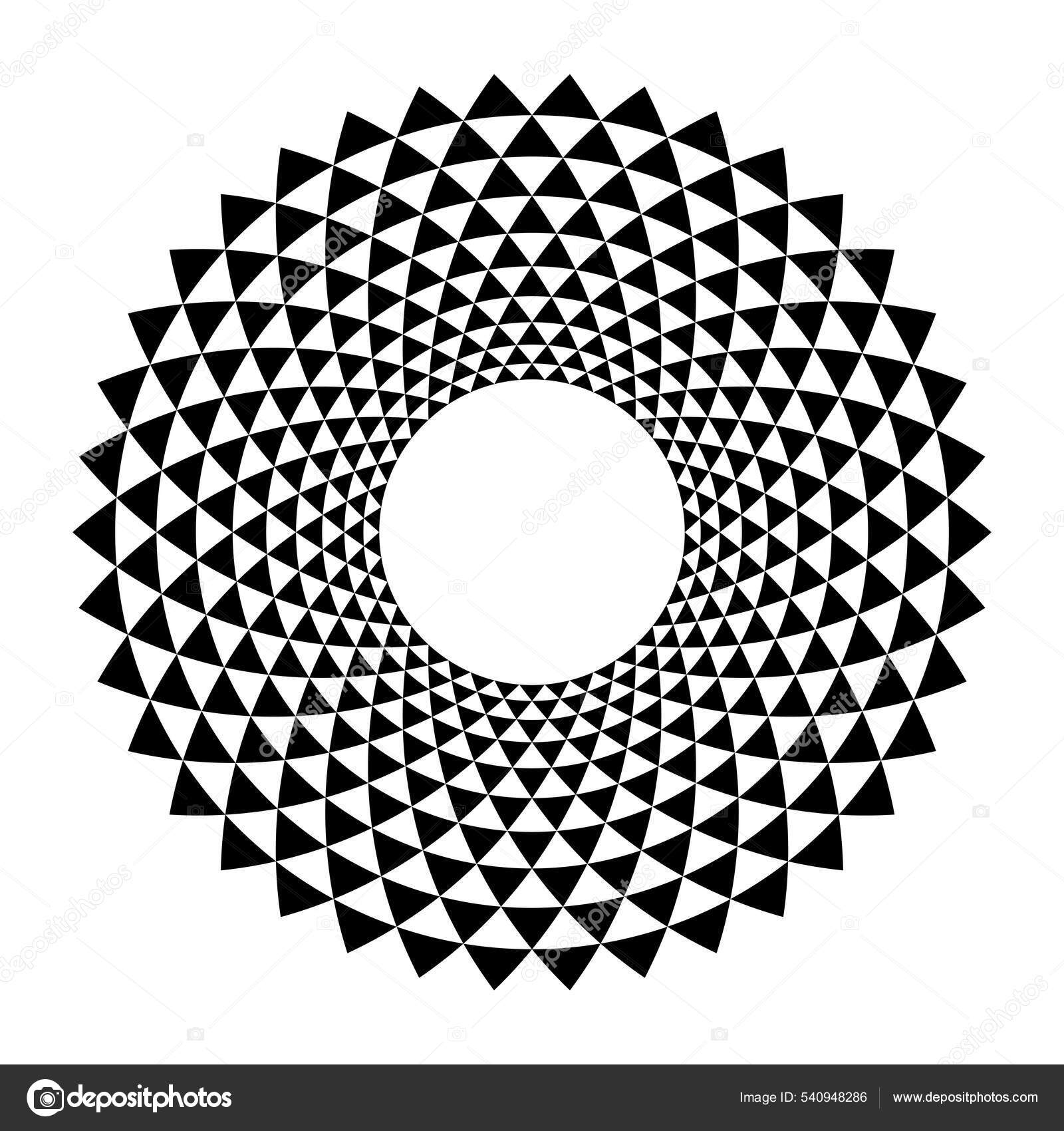 Circular Area Triangular Pattern Circle Frame Made Spiral Arranged ...