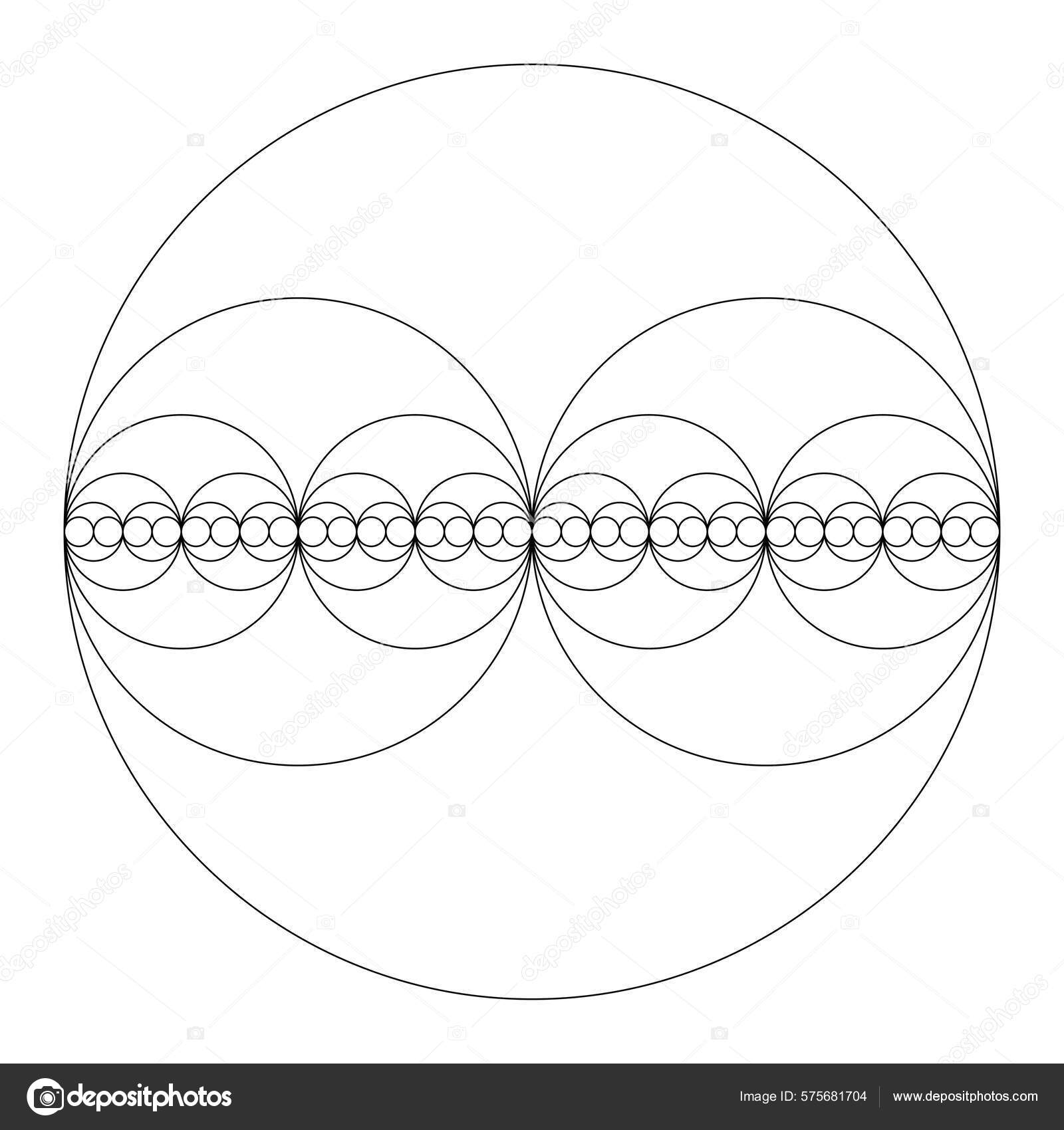 Circles Forming Binary Sequence Circles Halved Diameters Showing Power ...