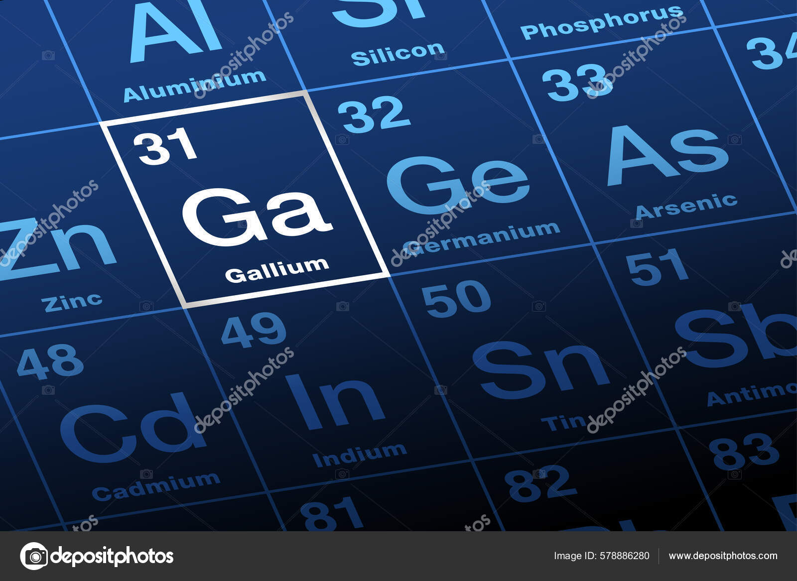 Gallium Periodic Table Elements Metal Chemical Element Symbol Latin ...