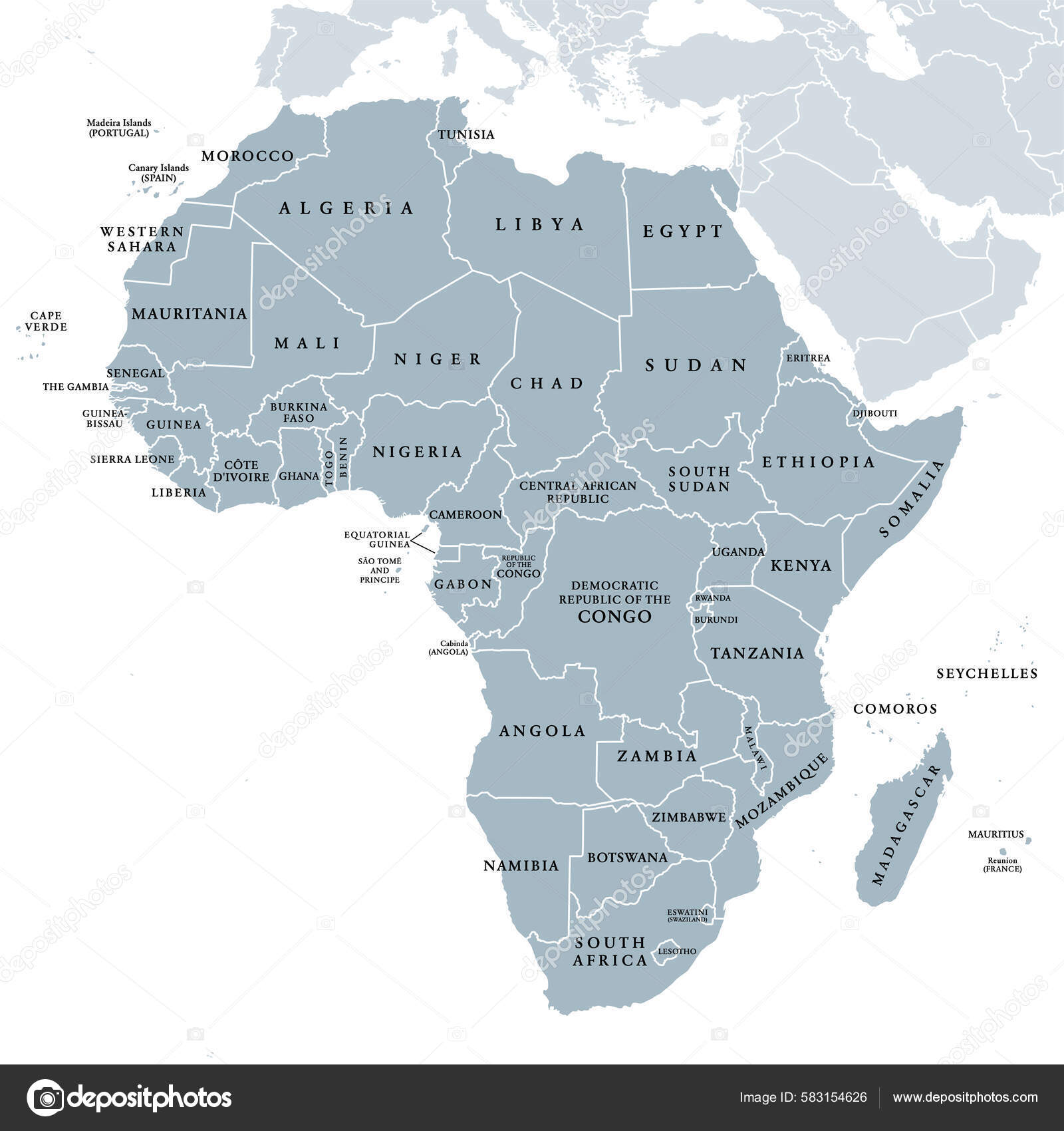 Mapa De áfrica Por Regiones