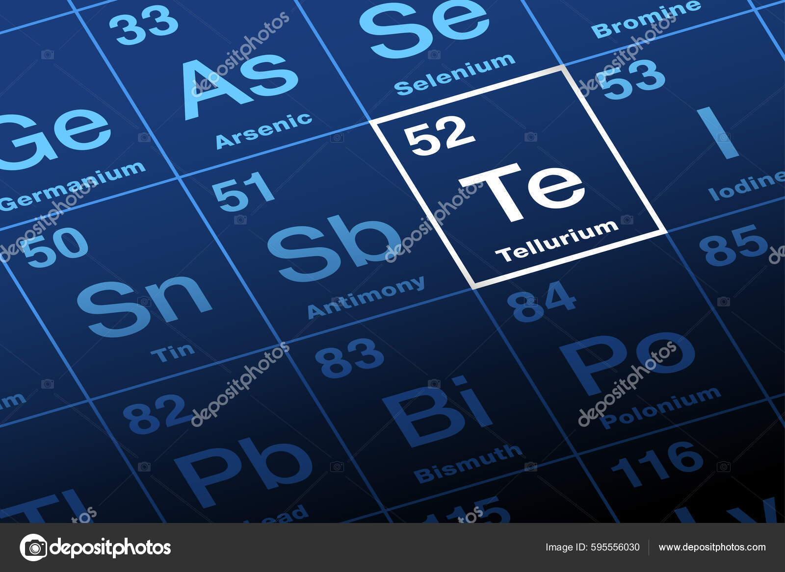 Tellurium Periodic Table Rare Metalloid Chalcogen Chemical Element ...