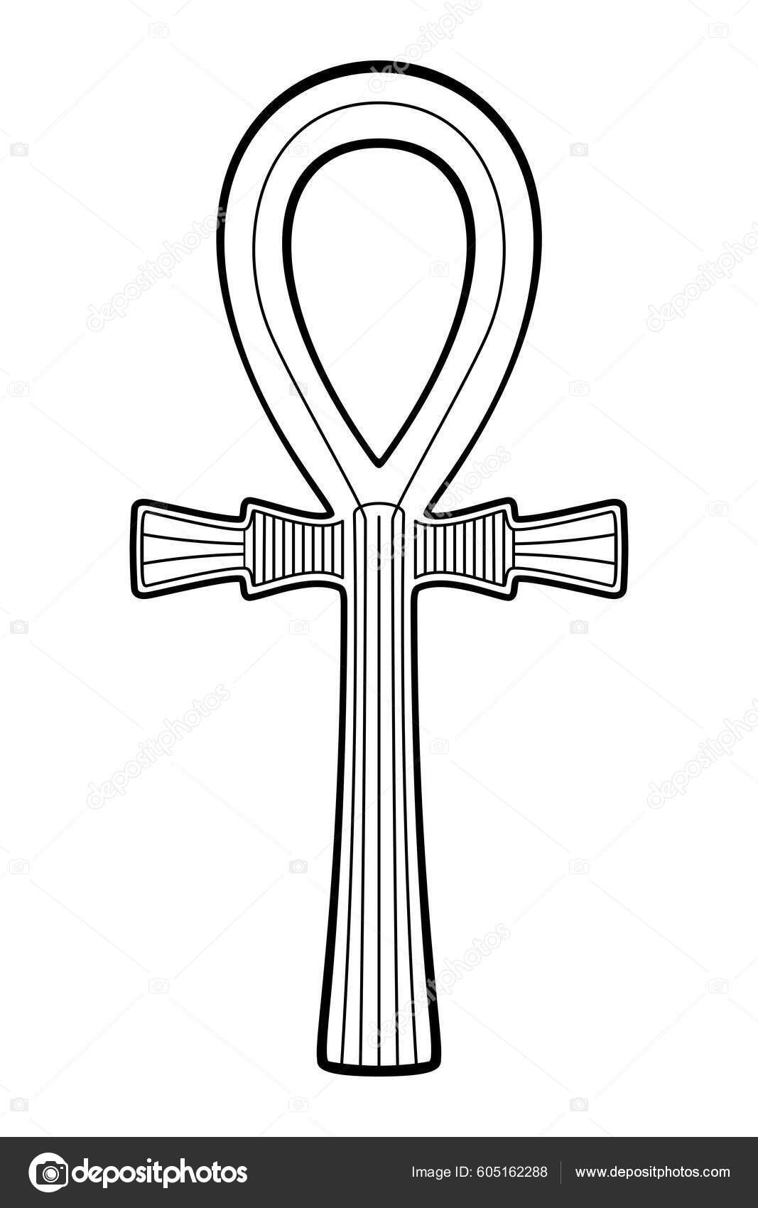 Ankh Sign Cross Handle Ancient Egyptian Hieroglyphic Symbol Gods ...