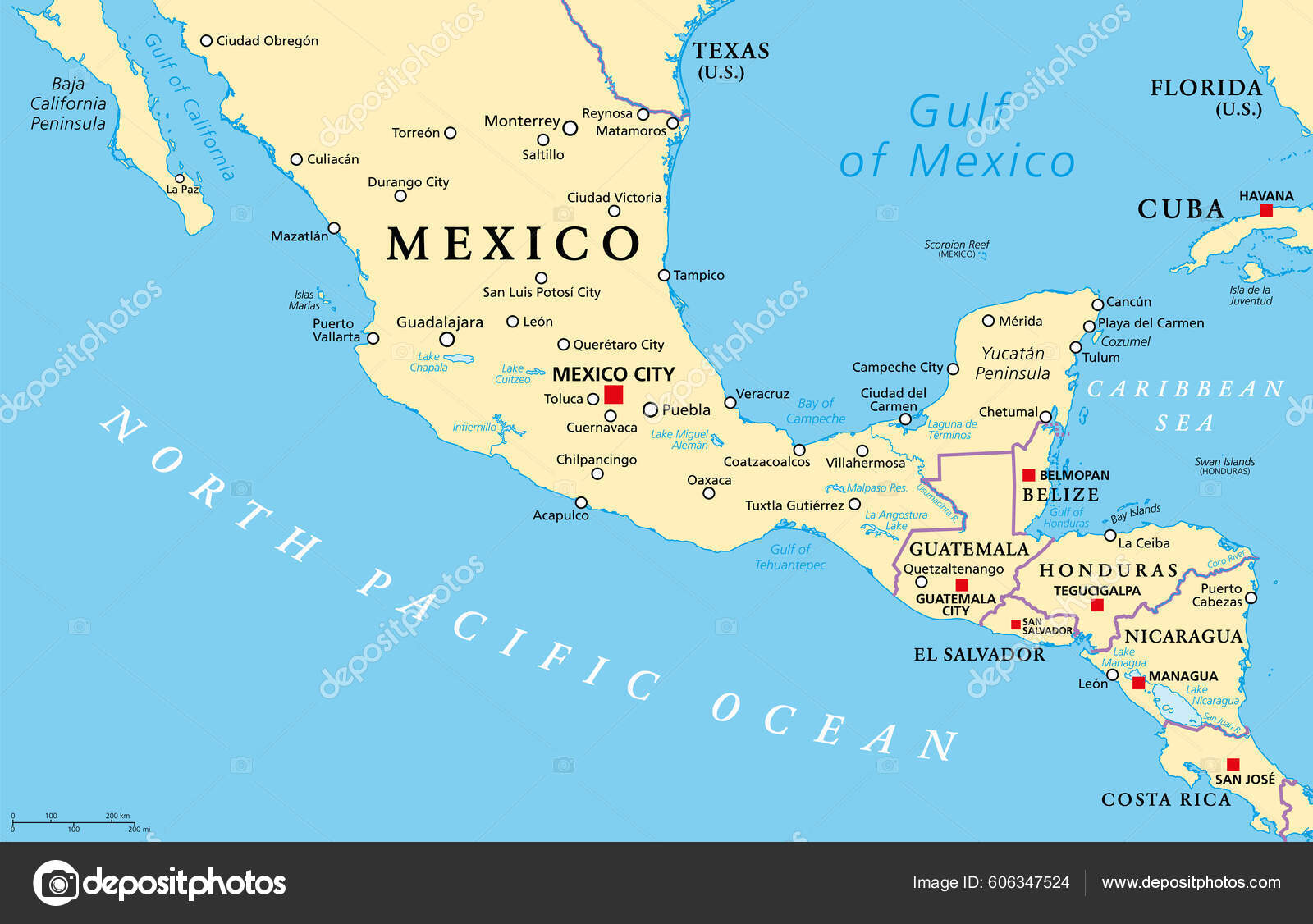 Mesoamerica Political Map Historical Region Cultural Area Southern ...
