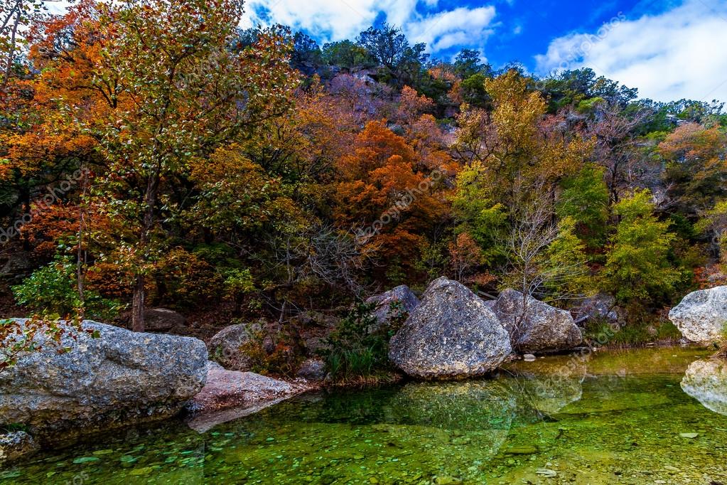 A Picturesque Scene with Beautiful Fall Foliage on a Tranquil Babbling ...