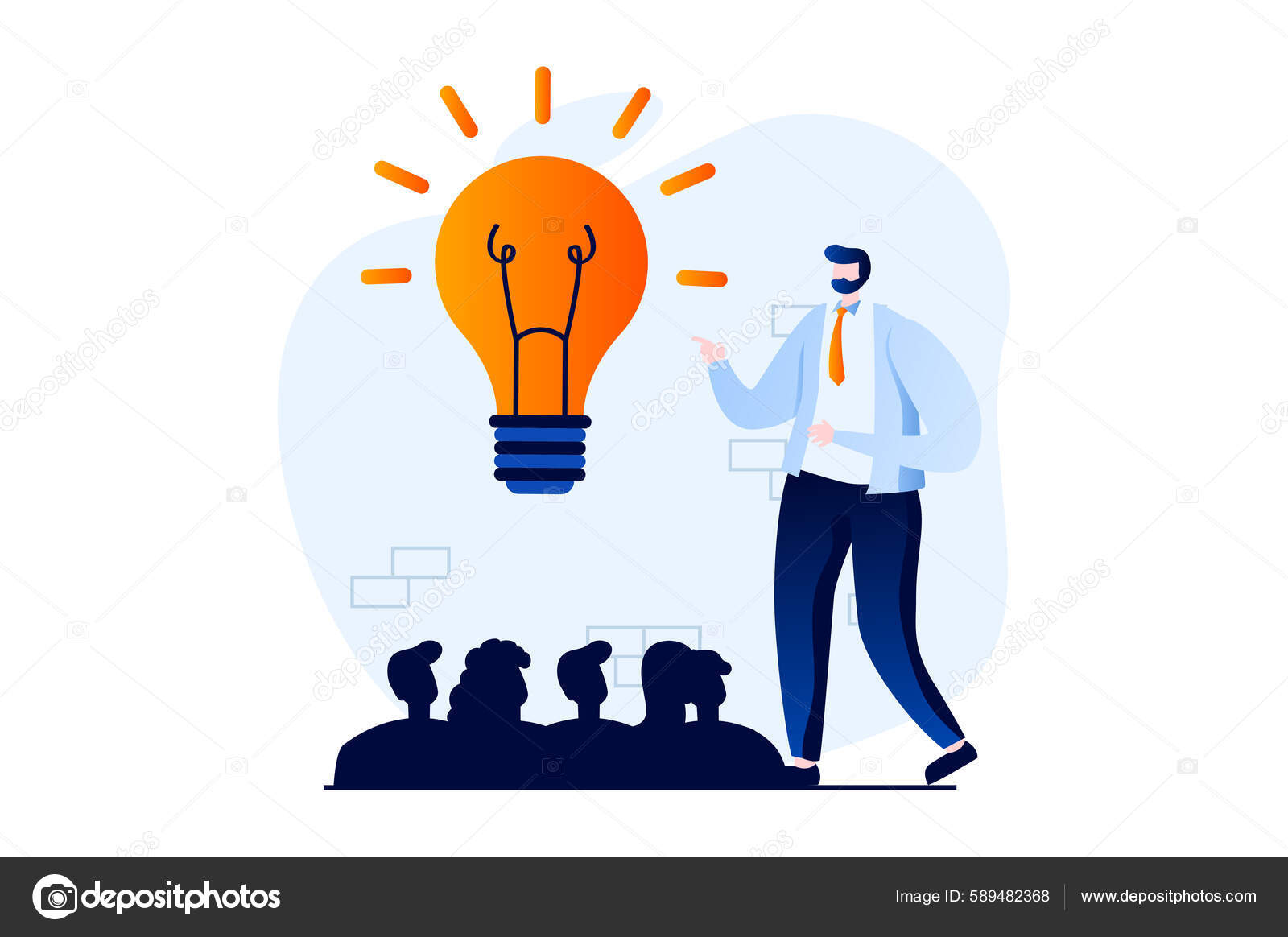 Finding Solution Concept People Scene Flat Cartoon Design Man Generates ...