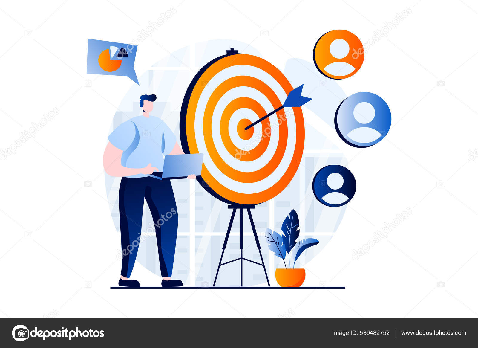 Finding Solution Concept People Scene Flat Cartoon Design Man Analyzes ... Finding Solution Concept People Scene Flat Cartoon Design Man Analyzes ...